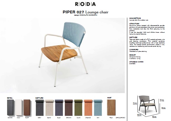 Piper 027 Roda-Scarica Modelli 3D Poltrone